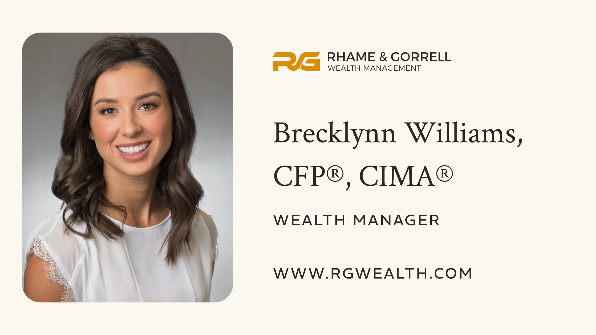 Brecklynn Williams | Rhame & Gorrell Wealth Management