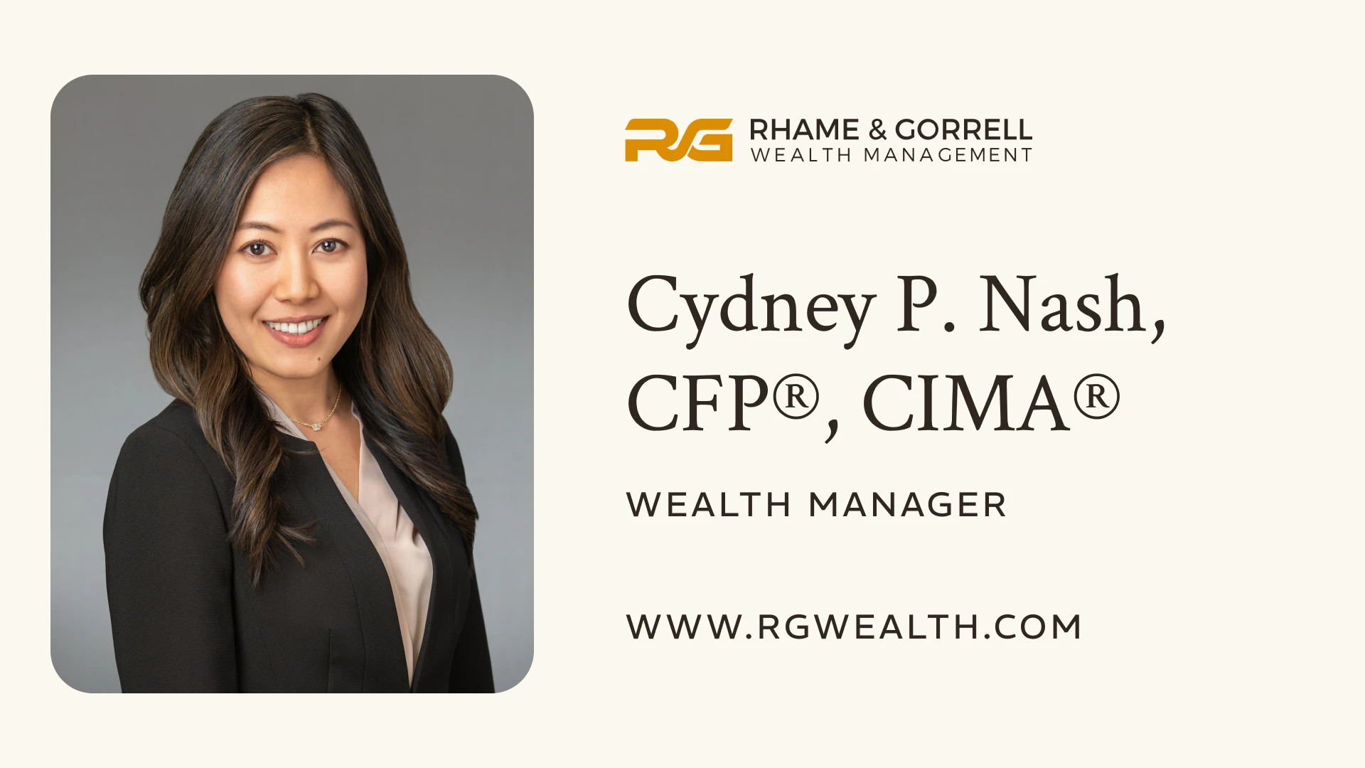 Cydney P. Nash, CFP®, CIMA | Rhame & Gorrell Wealth Management